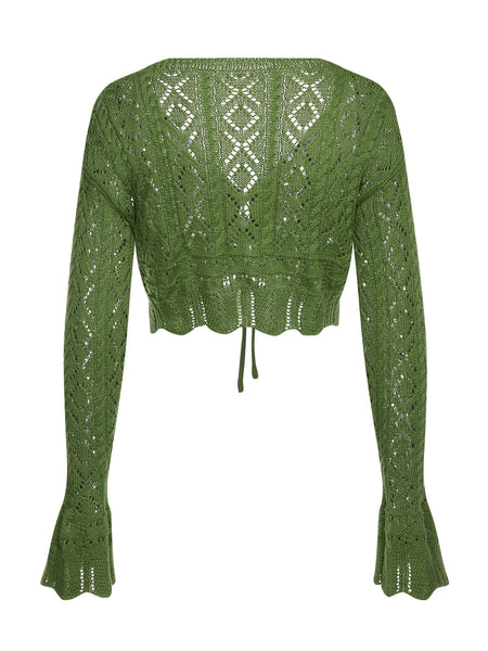 Cache maillot au crochet à lacets et découpes vertes des années 1960 ...